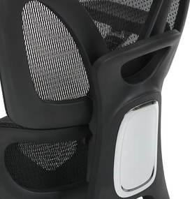 Kancelářská ergonomická židle PORTE — síťovina, černá