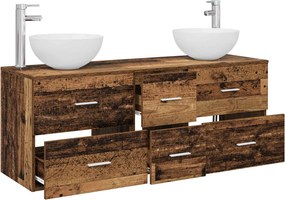 Sada koupelnových skříněk 3 ks Staré dřevo 49,5 x 35 x 63 cm 3405801