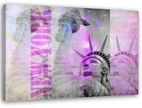 Gario Obraz na plátně Socha Svobody a nápis New York - Andrea Haase Rozměry: 60 x 40 cm