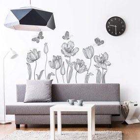 Sada samolepek na zeď Ambiance Bright Tulips