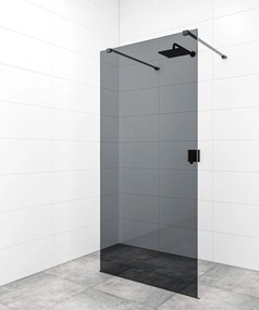 Sprchová zástěna Walk-in 100 cm SAT v barvě profilu černá SATBWI100KSZAVC