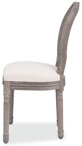 Jídelní židle 4 ks krémové textil - Default Title