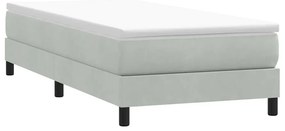 Postel Box Spring bez matrace světle šedá 90x210 cm samet 3315807