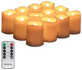 Monzana LED voskové svíčky 12 ks s dálkovým ovládáním 107579