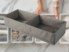 VERK GROUP Organizér do šatny, 2 přihrádky, textilní šedý 51 x 20 x 10 cm