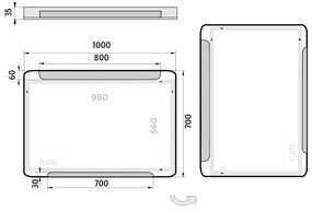 Nimco LED zrcadlo 1000x700 - ZP 22004