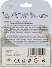 TEDDIES Dřevěná razítka Dinosauři / 5+1 ks s poduškou / 3x3 cm / od 3