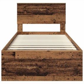 Rám postele s čelo Staré dřevo 75 x 190 cm Kompozitní dřevo 3407947