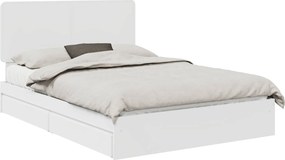 Postel s úložným prostorem Bílá 140 x 190 cm Kompozitní dřevo 3412686