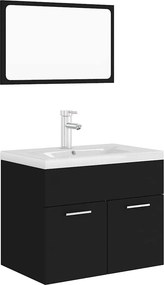 Set koupelnového nábytku černý dřevotříska 3071316