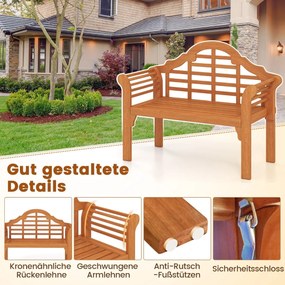 Costway Zahradní lavice skládací dřevěná pro venkovní použití – 123 × 54 × 96 cm