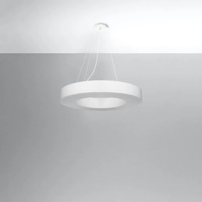 Závěsné svítidlo Saturno Slim, 1x bílé textilní stínítko, (bílý plast), (fi 70 cm)