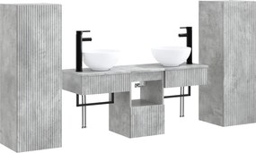 Sada koupelnového nábytku 5 ks Betonově šedá 33 x 34,5 x 100 cm 3405966