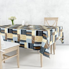 Ubrus PVC DC-225 – Moderní geometrie hnědá (různé velikosti)