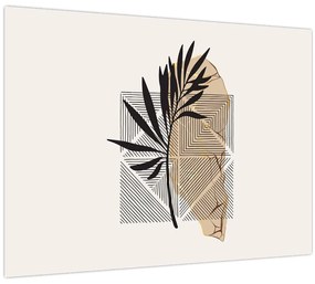 Obraz - Abstrakce s tropickými listy N⁰1 (70x50 cm)