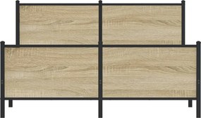 Kovový rám postele bez matrace dub sonoma 160 x 200 cm 3301363