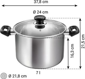 TESCOMA Hrnec BRAVA s poklicí ø 24 cm, 7,0 l