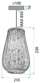 Toolight Toolight, závěsné svítidlo 1xE27 APP1577-5C, přírodní hnědá, OSW-03617
