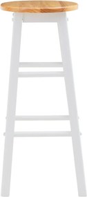 Bílá/v přírodní barvě barová stolička z kaučukového dřeva (výška sedáku 74 cm) Chester – Premier Housewares
