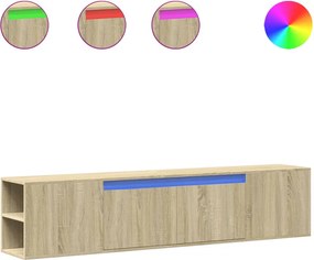 Nástěnná TV skříňka s LED dub sonoma 180 x 31 x 39,5 cm 3307956
