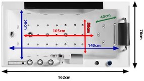 BPS-koupelny Hydromasážní vana HYD-GO938C 162x75 s ohřevem vody
