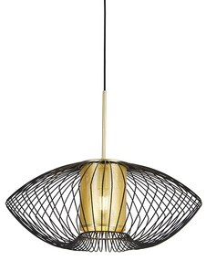Designová závěsná lampa zlatá s černou 60 cm - Dobrado