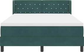 Postel s boxspringem s čelo Tmavě zelená 200 x 140 cm samet 3341417