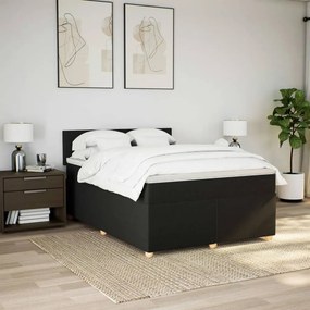 Box spring postel s matrací černá 160x200 cm textil 3286726