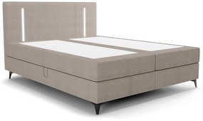 Manželská postel 200 cm Ortega Comfort (hnědošedá) (s roštem a matrací, s úl. prostorem) (s LED osvětlením). 1082747