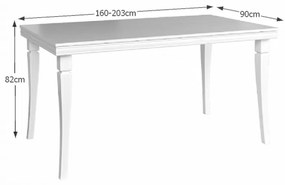 Kondela Jídelní stůl, rozkládací, sosna andersem, 160-203x90 cm, KORA