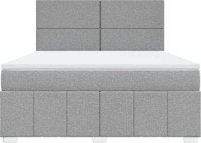Box spring postel s matrací světle šedá 180 x 200 cm textil 3291740