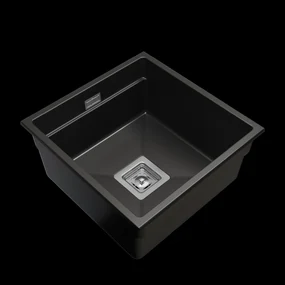 Gamma Decor 4445, 1-komorový granitový dřez 440x450x215 mm, černá, GMA-ZLE000128