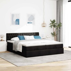 Osmanský rám postele s matrací černá 160x200cm textil 3312010