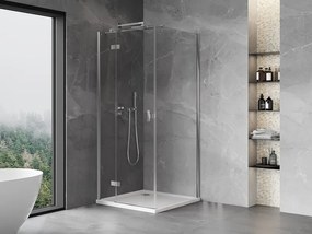 Mexen Mist HT, sprchový kout s výklopnými dveřmi levý 70 x 70 cm, čiré sklo, chromová, 8A5T-070-070-01-00-L