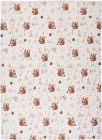 Béžová bavlněná utěrka s veverkami Tiny Squirrel - 50*70 cm