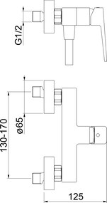 Sapho Sapho, TURSI nástěnná sprchová baterie, černá matná, TI011B
