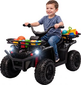 AIYAPLAY elektrická čtyřkolka pro děti 12 V, Li-ion, 2 motory, černá