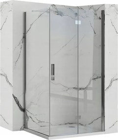 Rea Molier, sprchová kabina 80(dveře) x 90(stěna) x 190 cm, 6mm čiré sklo, chromový profil, KPL-K0367