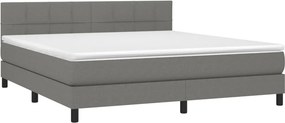 Box spring postel s matrací tmavě šedá 180x200 cm textil 3140074