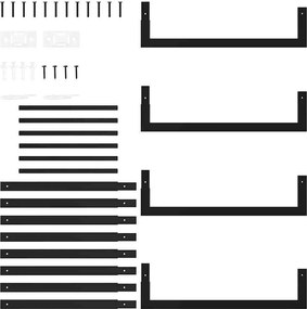 vidaXL Stojan na palivové dřevo matný 50x28x94 cm ocel [350305] Barva: Černá