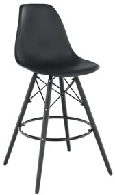 Vikio Barová židle, černá, plast/dřevo, CARBRY NEW