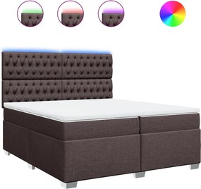 Box spring postel s matrací tmavě hnědá 200x200 cm textil 3292905