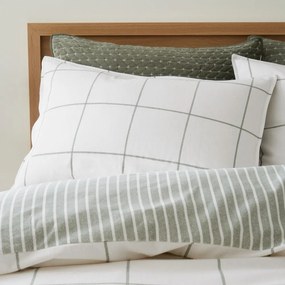 Zelené/krémové flanelové povlečení na dvoulůžko 200x200 cm Brushed Regal Check – Bianca