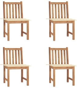 Zahradní židle 4 ks s poduškami masivní teak 3073090