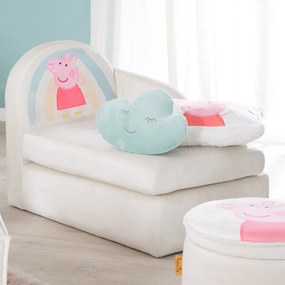 Bílá sametová dětská pohovka 75 cm Peppa Pig – Roba