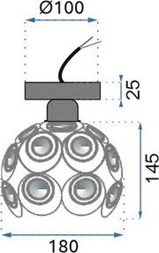 Toolight - Stropní lampa E27 60W APP205-1C, zlatá, OSW-00401