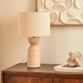 Stolní lampa s travertinovým podstavcem ERIN, Ø 28 x 47,5 cm