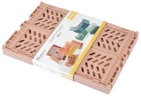 Světle růžový plastový úložný box 21x14.5x8 cm – Homéa