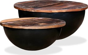vidaXL Konferenční stolky 2 ks masivní recyklované dřevo miska [245256] Barva: Černá
