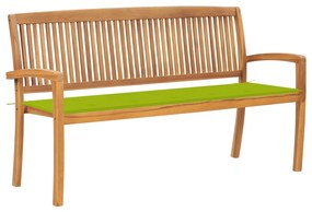 3063317 vidaXL Stohovatelná zahradní lavice s poduškou 159 cm masivní teak